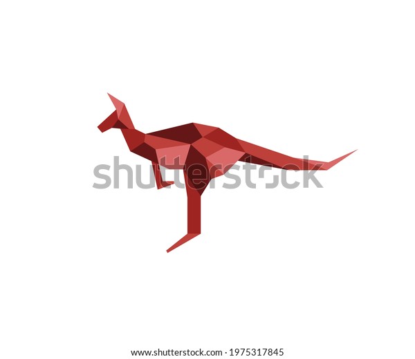 Geometric Style Kangaroo Logo Design Vector Stock Vector (Royalty Free ...
