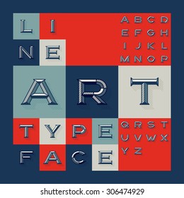 Geometric Style Mosaic Typeface Named Line Stock Vector (Royalty Free ...