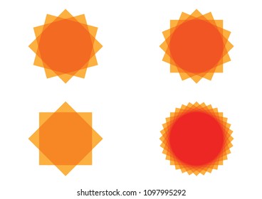 Geometric Sun Designs Square Stock Vector (Royalty Free) 1097995292 ...