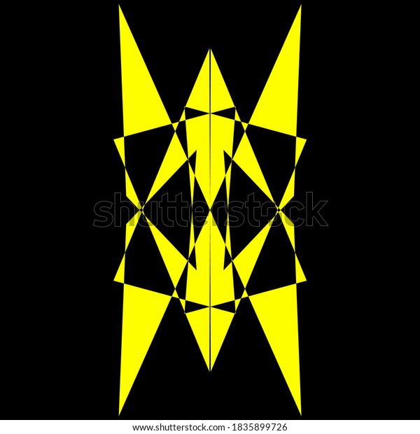 Geometric Symmetry Pattern Black Yellow Illustration Stock Vector ...
