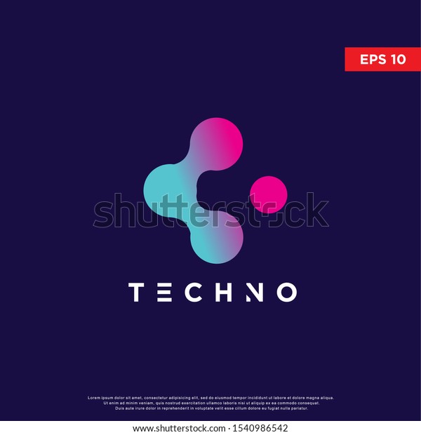 Geometric Tech Logo Modern Icon Template Stock Vector (Royalty Free ...