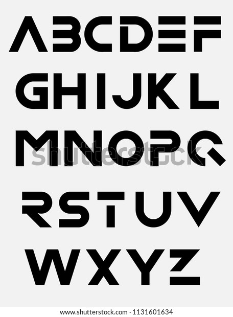 Geometric technology font Modern design Bold letters - vector illustration