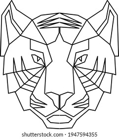 Geometric Tiger Face Line Art Vector Stock Vector (Royalty Free ...