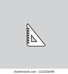 Geometric Triangle Ruler Outline Icon Stock Vector (Royalty Free ...