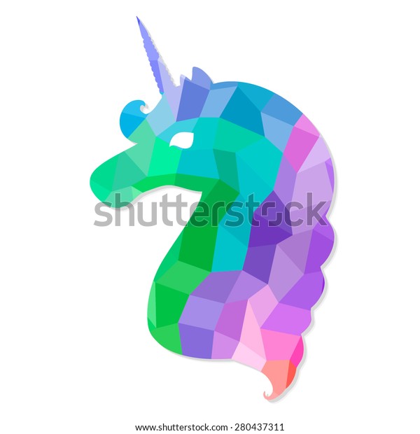 Geometric Unicorn Vector Illustration: vetor stock (livre de direitos ...