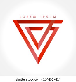 Geometric V Letter Triangle Logo Concept Stock Vector (Royalty Free ...
