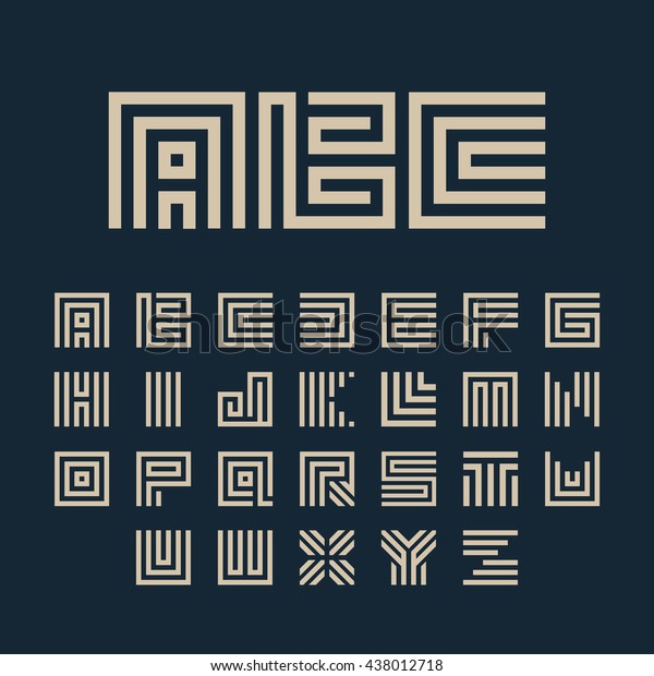 Geometric Vector White Color Alphabet Letters Stock Vector (Royalty ...