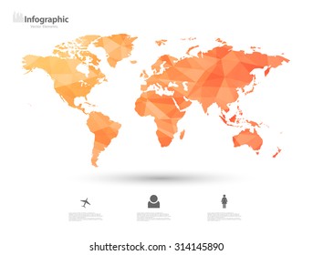 Geometric World Map Design Infographicbusiness Stock Vector (Royalty ...