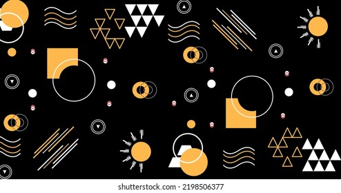 Geometrical Background Flat Shapes Illustration Stock Vector (Royalty ...