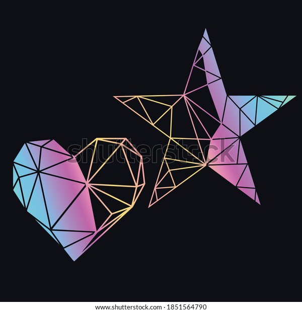 Geometrical Diamond Heart Star Vector Symbol Stock Vector (Royalty Free ...