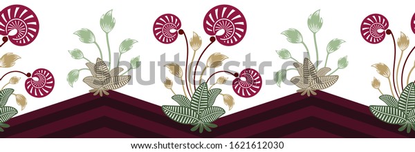 Geometrical Floral Border Vector Design Stock Vector (Royalty Free ...