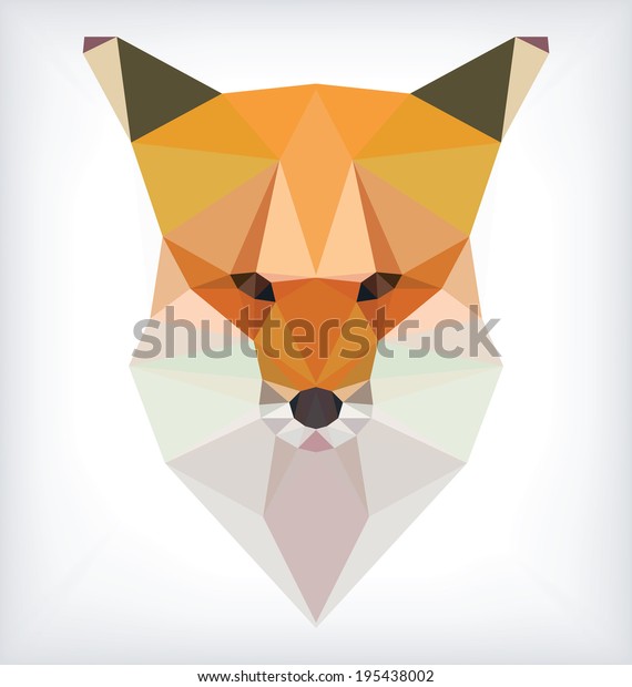 Geometrical Fox Portrait Stock Vector (Royalty Free) 195438002