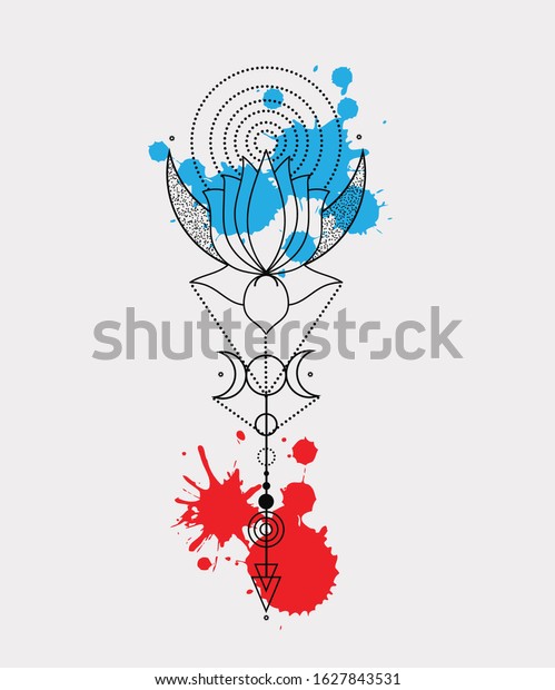Geometrical Minimalism Vector Graphic Tattoo Design: เวกเตอร์สต็อก ...