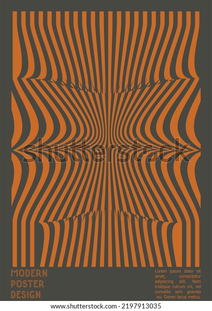 Geometrical Poster Design Optical Illusion Effect Stock Vector (Royalty ...