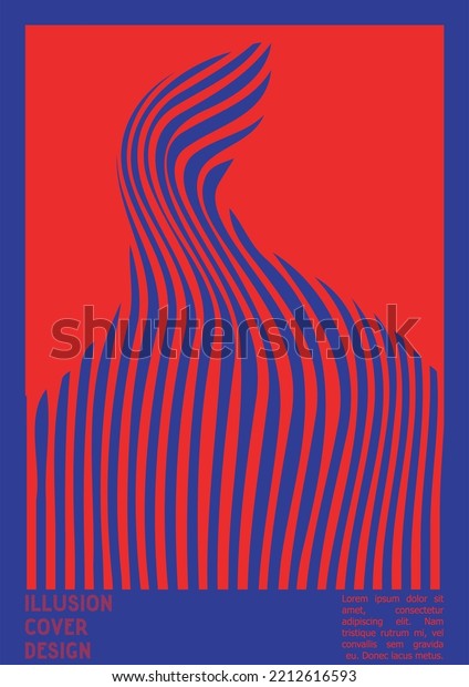 Geometrical Poster Design Optical Illusion Effect Stock Vector (Royalty ...