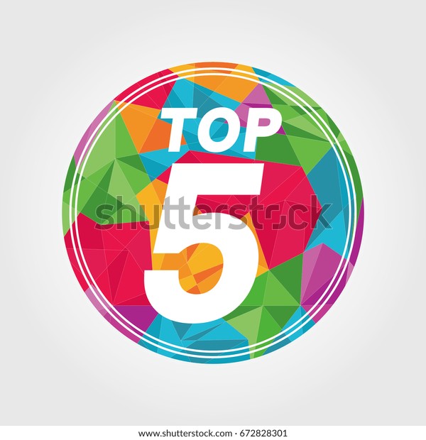 Geometrical Round Top 5 Icon Stock Vector (Royalty Free) 672828301 ...