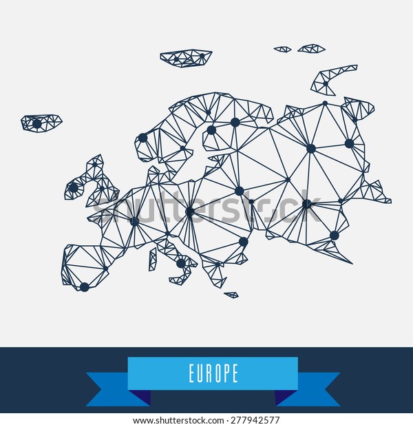 Geometrical Stylized Europe Map Stock Vector (Royalty Free) 277942577 ...