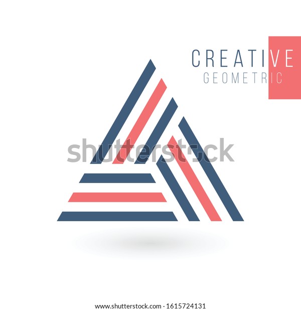 Geometrical Triangle Three Parts Logo Design Stock Vector (Royalty Free ...