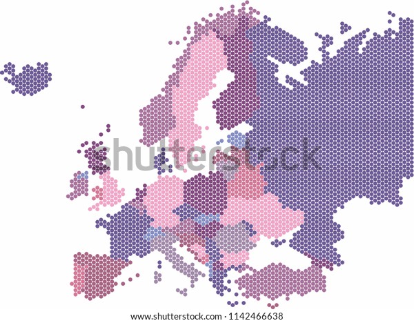 Geometry Circle Form Europe Map On 스톡 벡터(로열티 프리) 1142466638 | Shutterstock