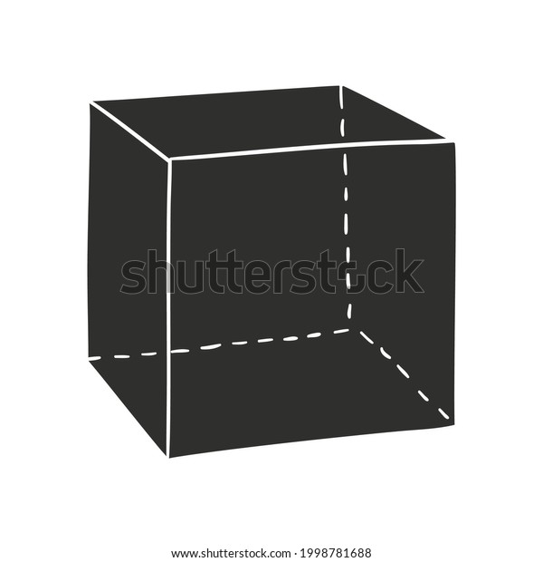Geometry Cube Icon Silhouette Illustration Polygon Stock Vector ...