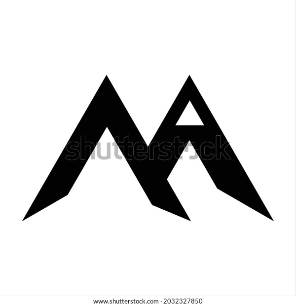 Geometry Ma Letter Logo Design Vector Stock Vector (Royalty Free ...