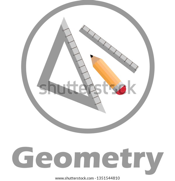 Geometry Pencil Ruler Vector Icon Colored Stock Vector (Royalty Free ...