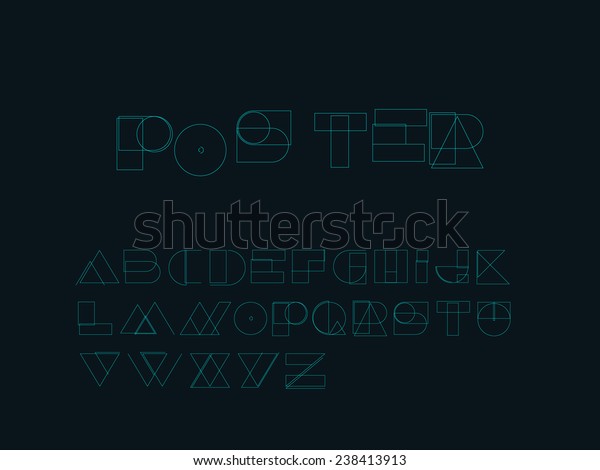 Geometry Shape Form Alphabet Set Outlined Stock Vector (Royalty Free ...