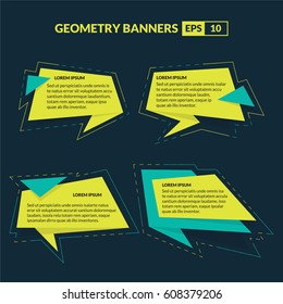 Geometry Text Banners Origami Flat That Stock Vector (Royalty Free ...