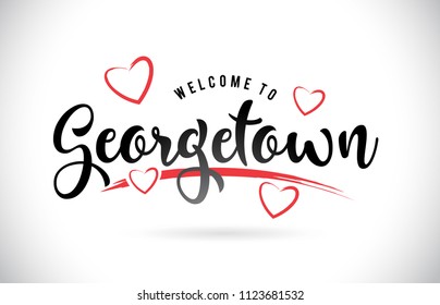 Georgetown Welcome Word Text Handwritten Font Stock Vector (Royalty ...