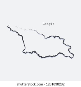 Georgia Country Map Shape Brush Style Stock Vector (Royalty Free ...