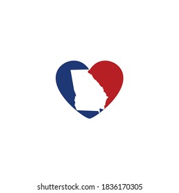 Georgia Map Heart Logo Design Template Stock Vector (Royalty Free ...