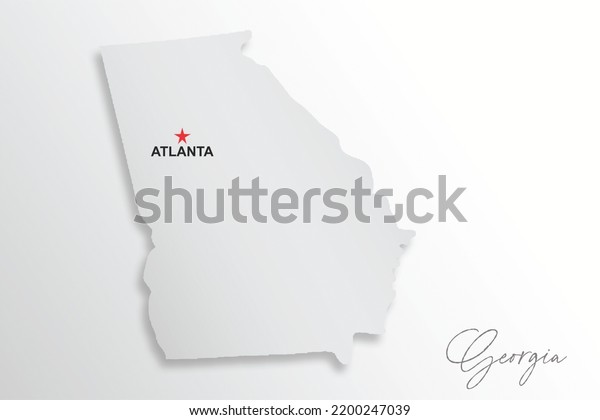 Georgia Map Isolated On White Background Stock Vector (Royalty Free ...