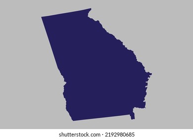 Georgia Map Vector Blue Color Isolated Stock Vector (Royalty Free ...