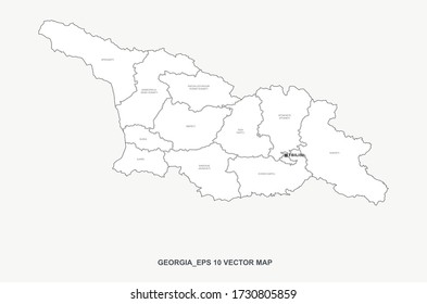 Georgia Map Vector Map Georgia Europe Stock Vector (Royalty Free ...