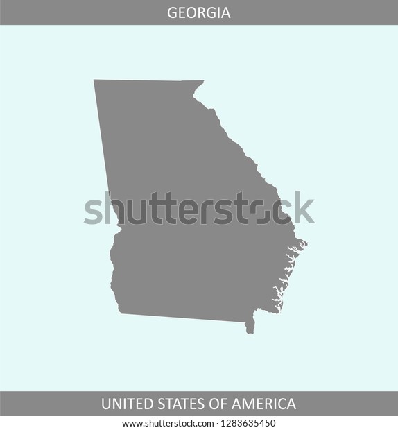 Georgia Map Vector Outline Illustration Gray Stock Vector (Royalty Free ...