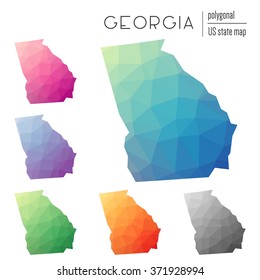 Georgia State Map Geometric Polygonal Style Stock Vector (Royalty Free ...