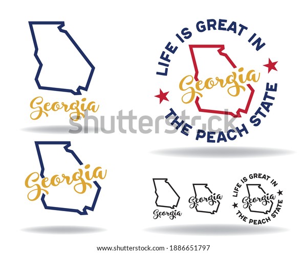 Georgia State Map Logo Design Concept Stock Vector (Royalty Free ...