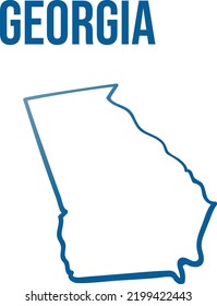 Georgia State Outline Blue Gradient Map Stock Vector (Royalty Free ...