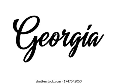 Georgia Text Design Vector Calligraphy Typography Stock Vector (Royalty ...