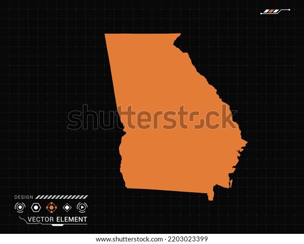 Georgia Usa Map Orange Digital Frame Stock Vector (Royalty Free ...