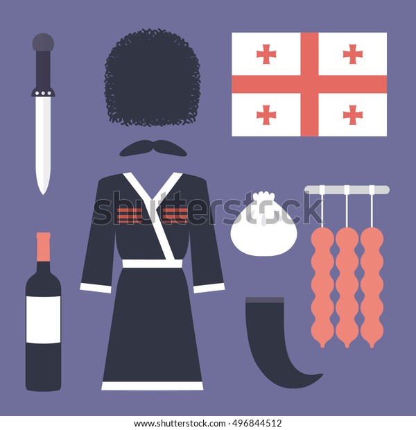 Georgian Icons Vector Illustration Stock Vector (Royalty Free ...