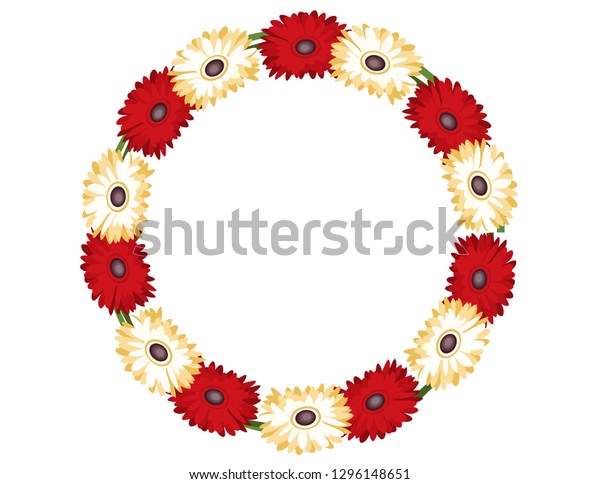 Gerberas Flowers Frame Stock Vector (Royalty Free) 1296148651