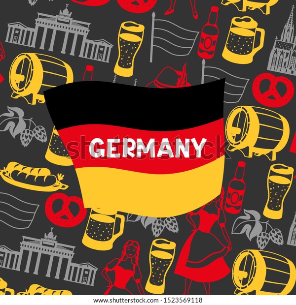 German Background Design Germany National Traditional Stock Vector ...