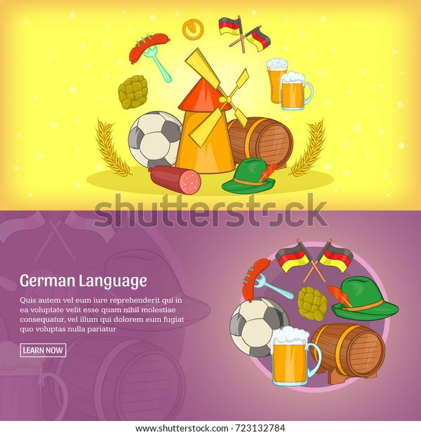 German Banner Template Set Cartoon Illustration Stock Vector (Royalty ...