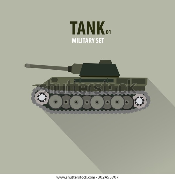 German Battle Tank Side View Military: vetor stock (livre de direitos ...