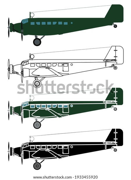 German Famous Airplane Right View Stock Vector (Royalty Free ...