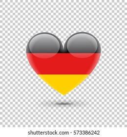 German Flag Heart Icon On Transparent Stock Vector (Royalty Free ...
