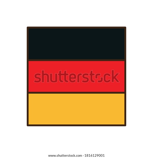German Flag Line Fill Style Icon Stock Vector (Royalty Free) 1816129001 ...