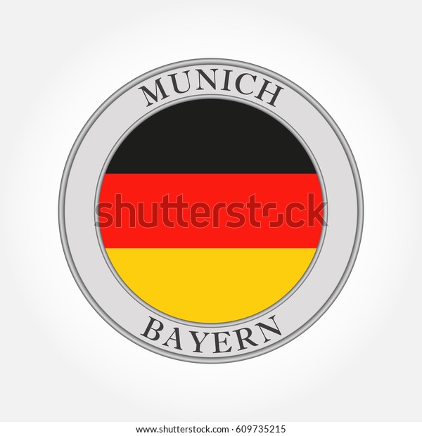 German Flag Round Icon Button Germany Stock Vector (Royalty Free) 609735215
