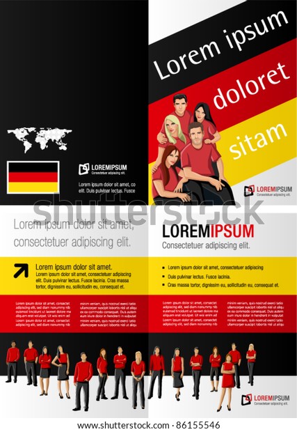 German Flag Template Advertising Brochure People Stock Vector (Royalty ...